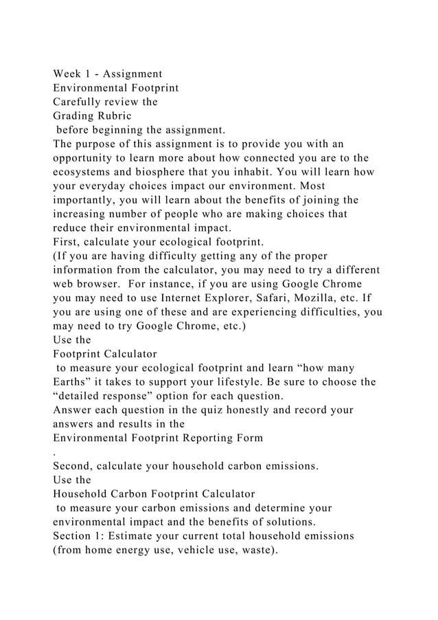 Week 1 - Environmental Footprint (40 | PDF