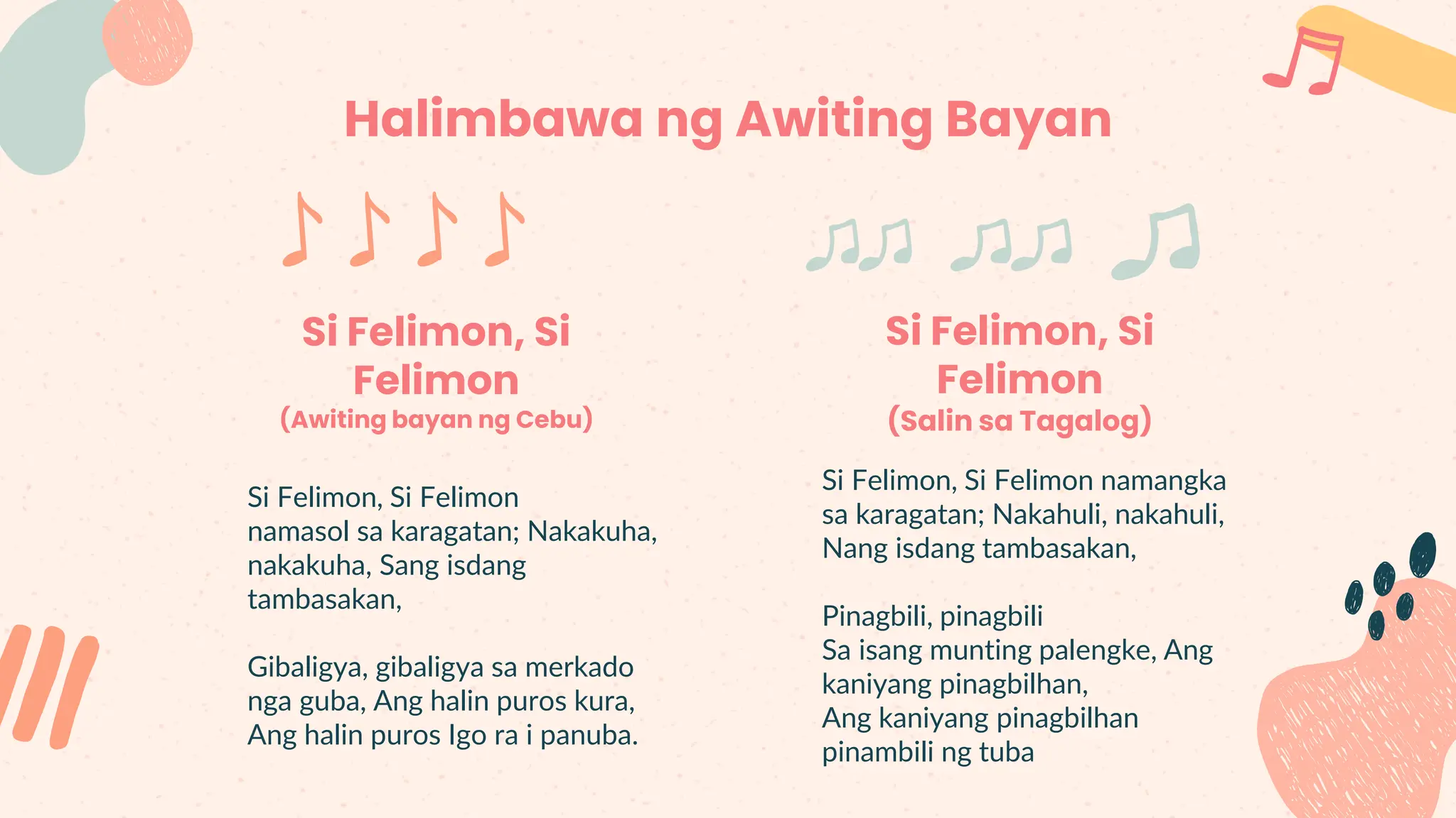 Week 1 - Awiting Bayan para sa Filipino 7 | PPTX