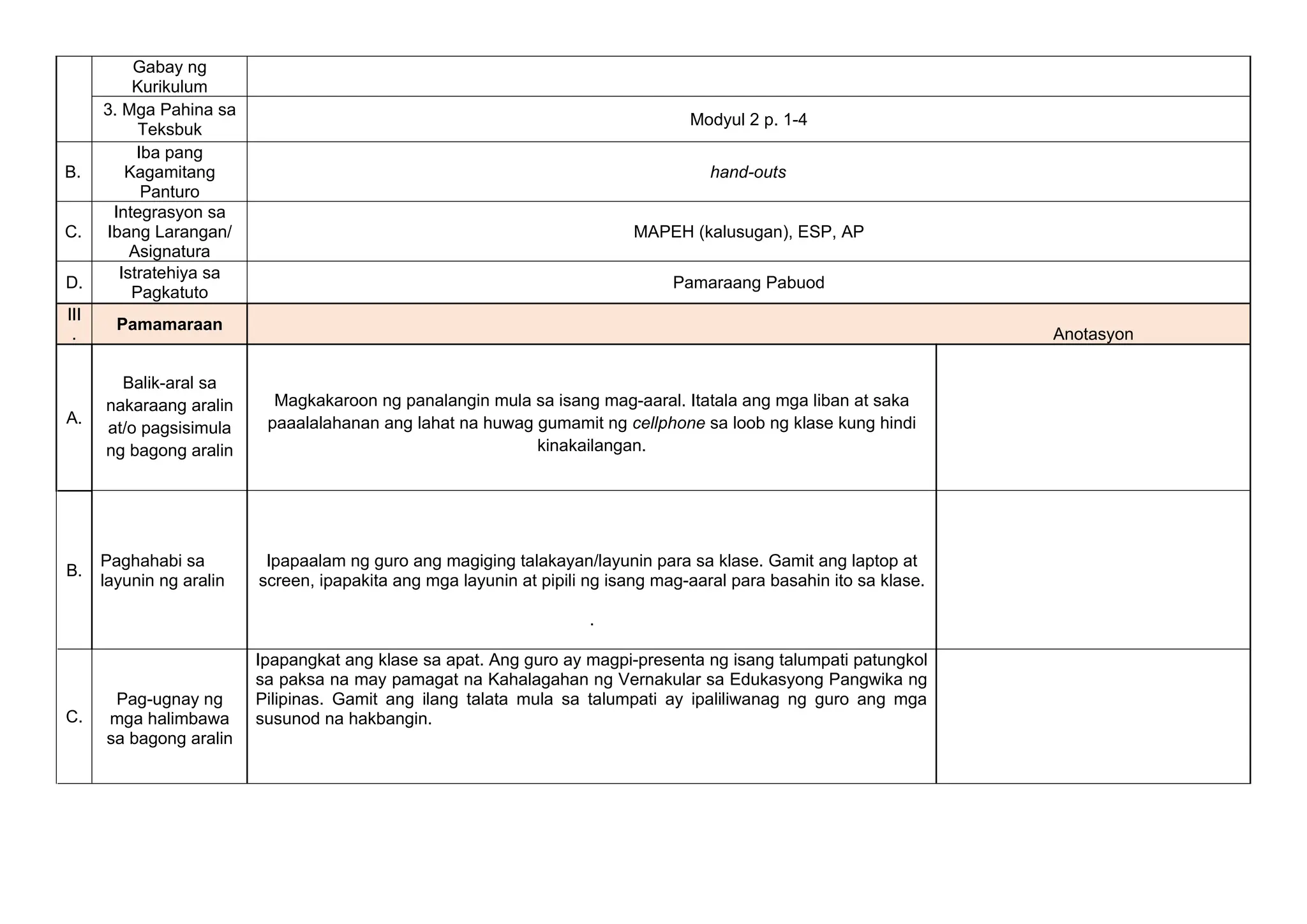 Banghay-aralin sa Komunikasyon at Pananaliksik | DOCX