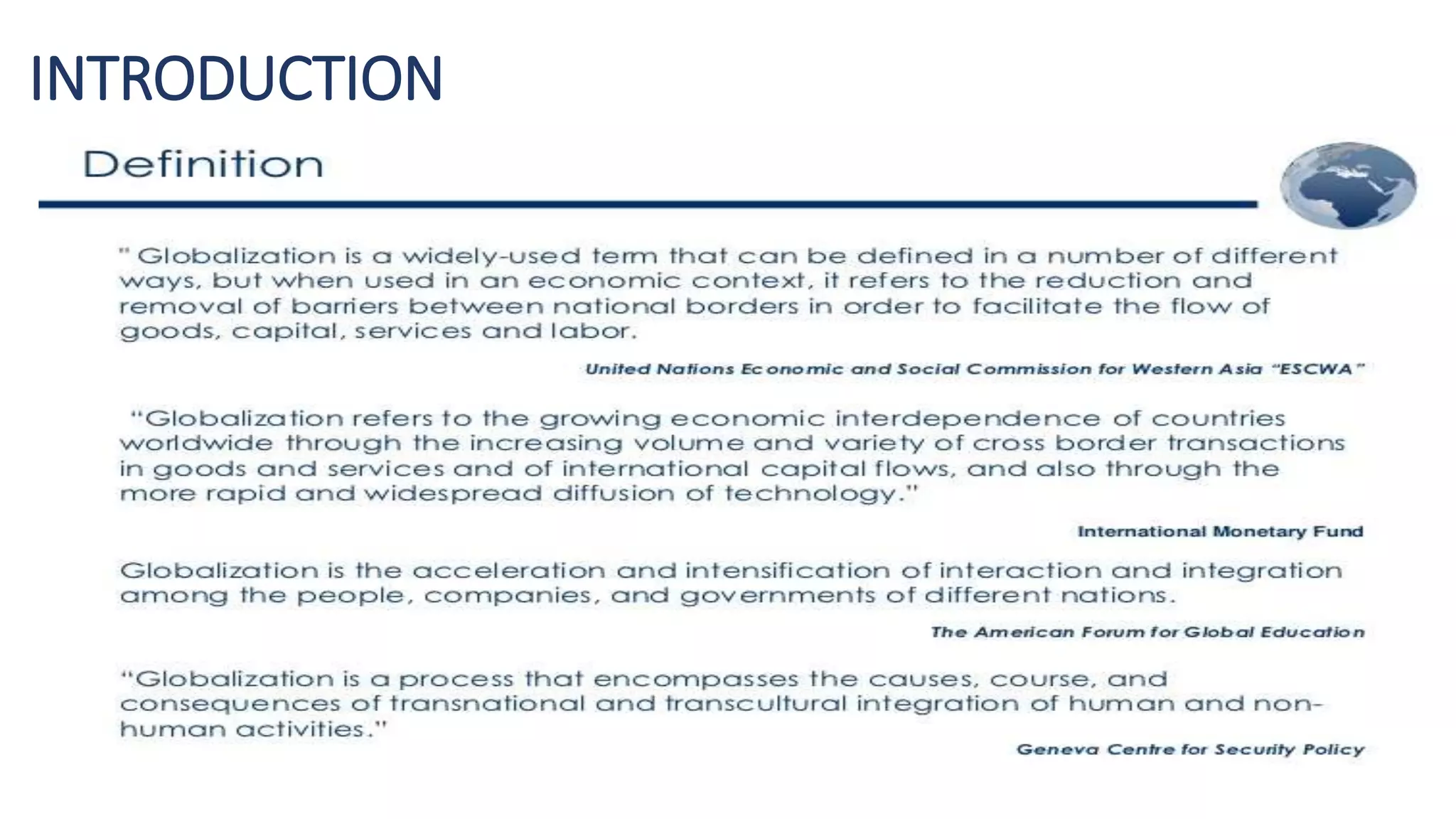 Week 1 defining globalization hand out | PPTX
