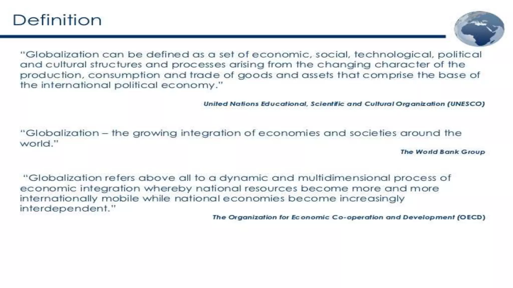 Week 1 defining globalization hand out | PPTX