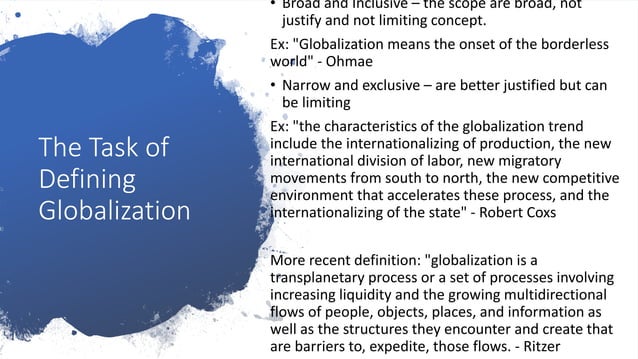 Week 1 defining globalization hand out | PPTX