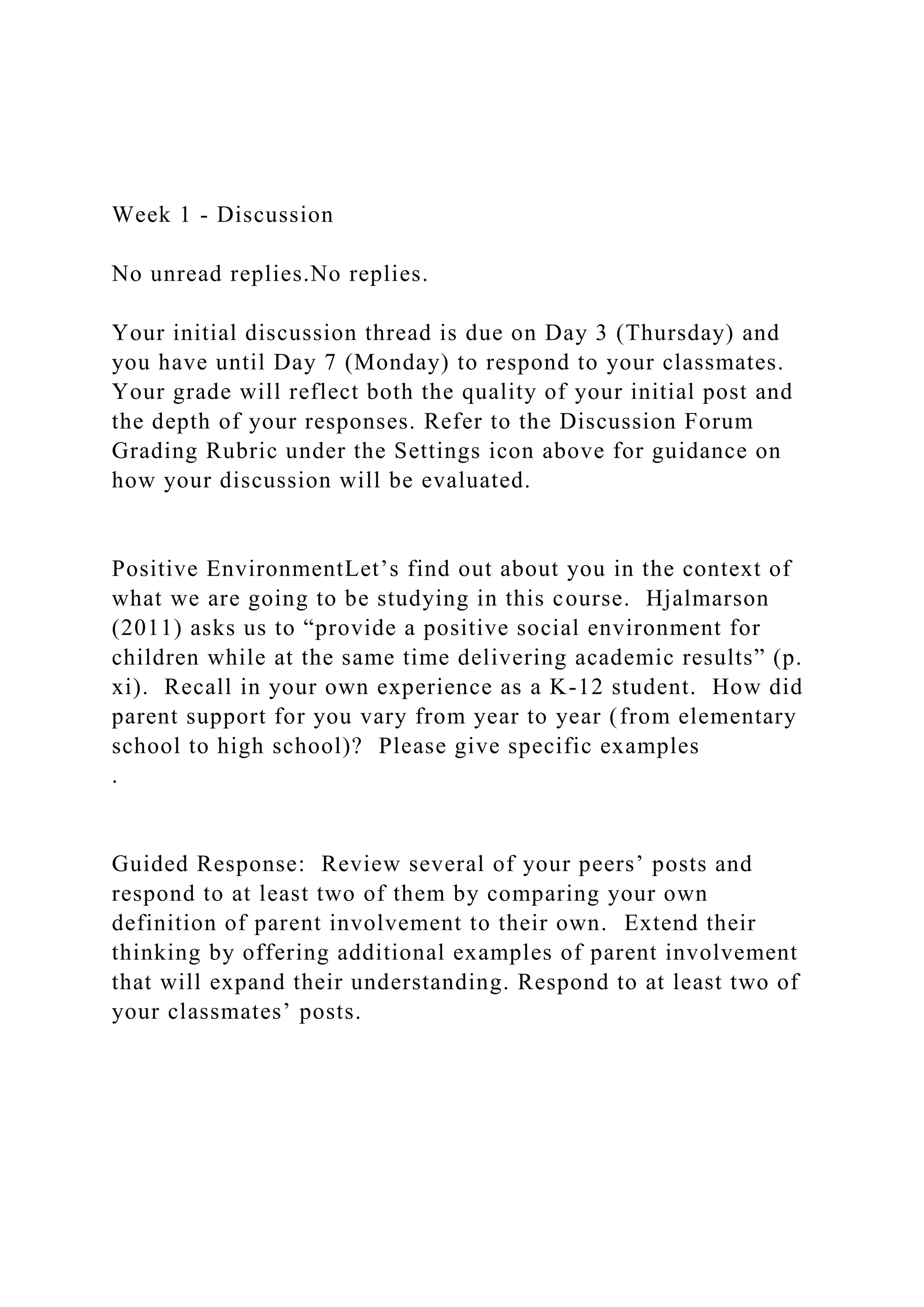 Week 1 - DiscussionNo unread replies.No replies.Your ini | DOCX