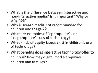Week 1, Mass Media and Children | PPT