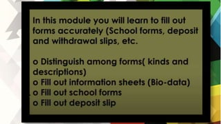 filling out forms | PPT
