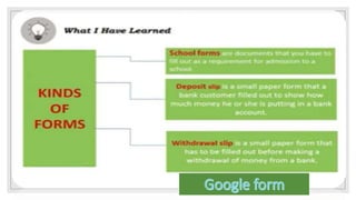 filling out forms | PPT