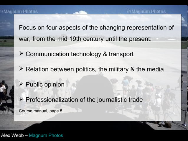 Introduction to BA Course 'Media, War & Historical Representation' | PPT