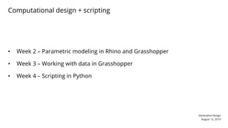 Generative Design - Week 1 - Introduction to Generative Design | PDF
