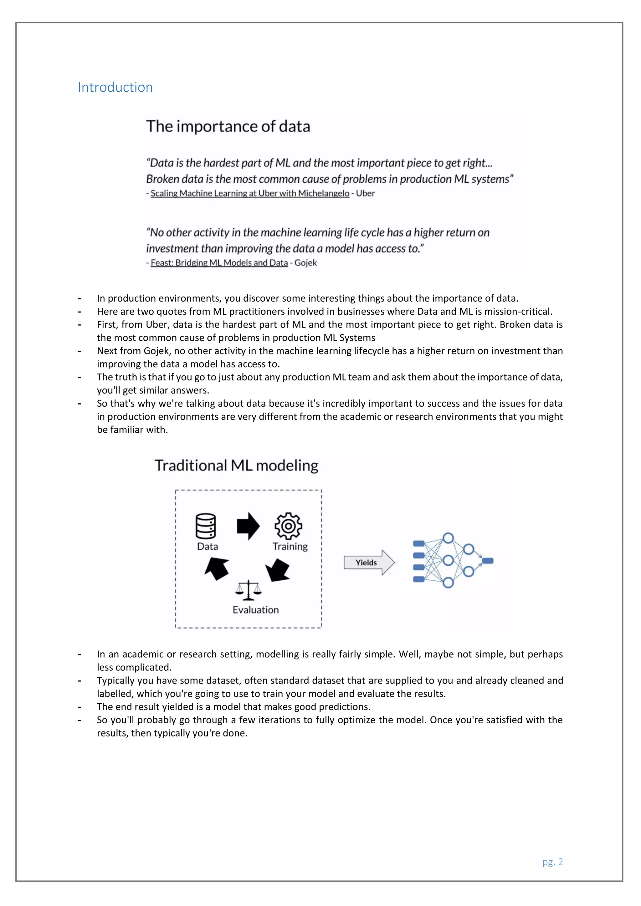 Course 2 Machine Learning Data LifeCycle in Production - Week 1 | PDF