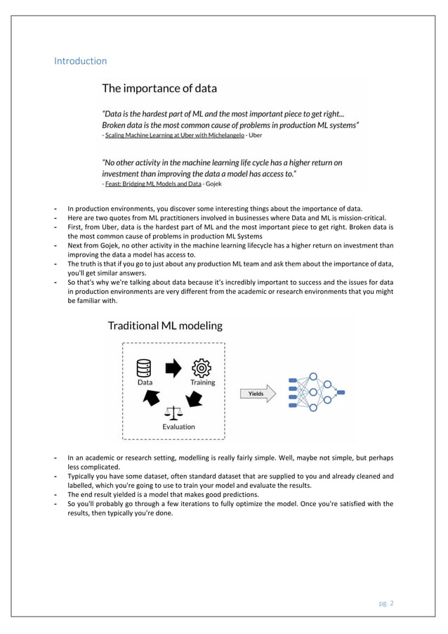Course 2 Machine Learning Data Lifecycle In Production Week 1 Pdf