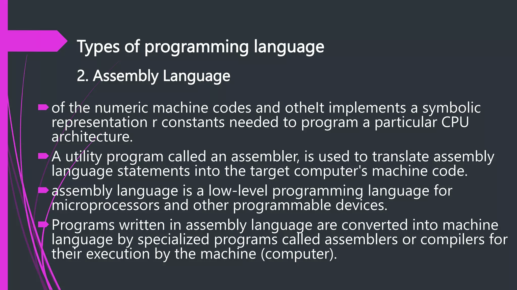 week 1 - INTRO TO PROGRAMMING.pptx | Programming Languages | Computing
