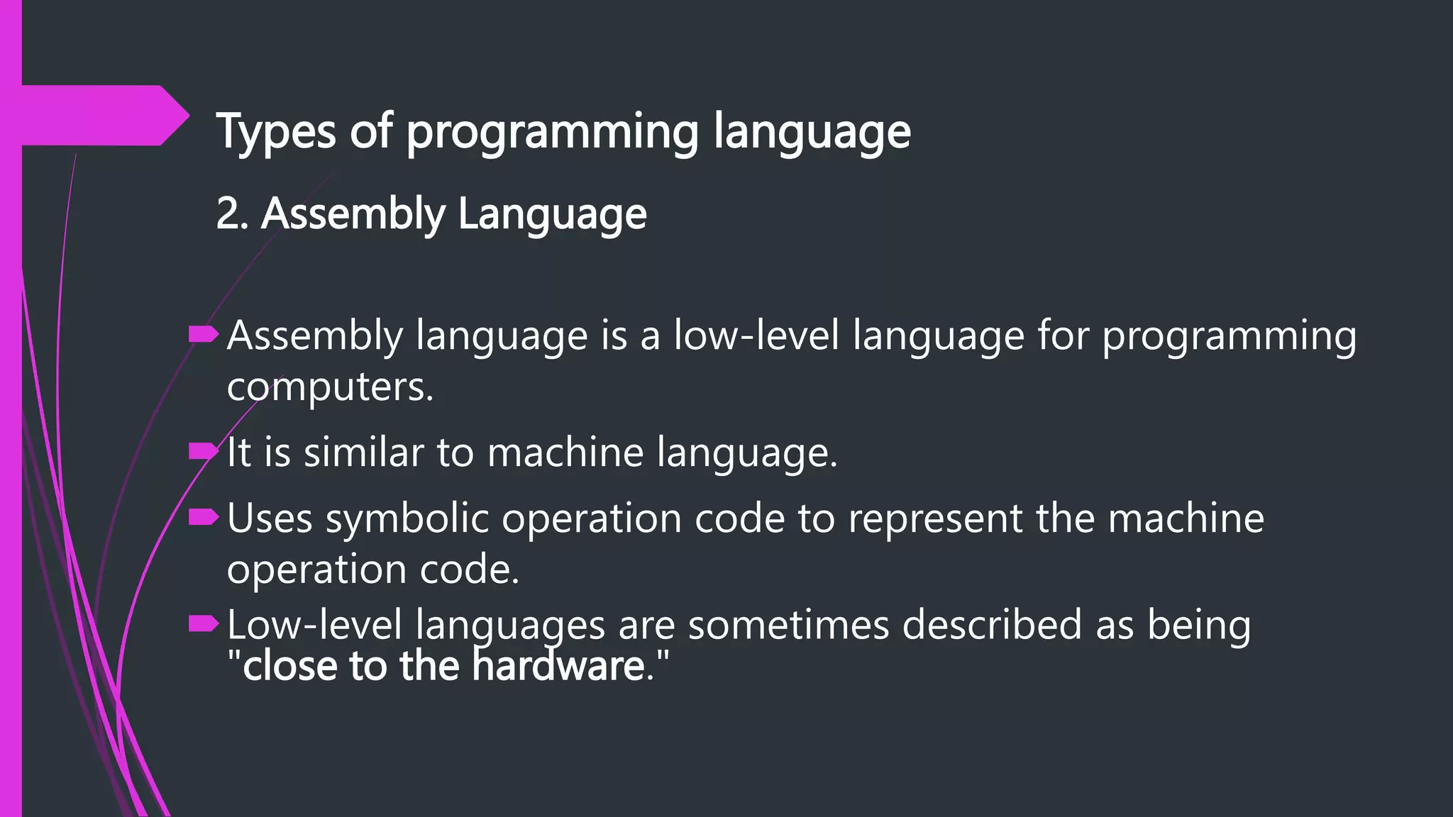 week 1 - INTRO TO PROGRAMMING.pptx | Programming Languages | Computing