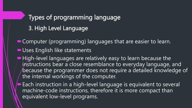 week 1 - INTRO TO PROGRAMMING.pptx | Programming Languages | Computing