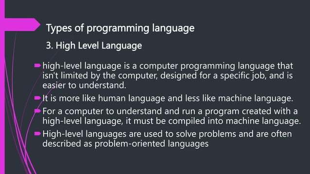 week 1 - INTRO TO PROGRAMMING.pptx | Programming Languages | Computing