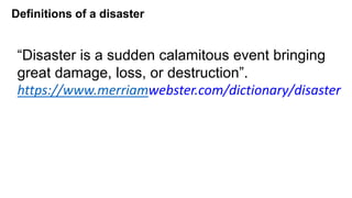 Basic Concept of Disaster and Disaster Risk | PPT