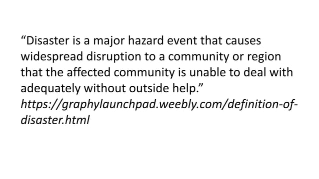 Basic Concept of Disaster and Disaster Risk | PPT