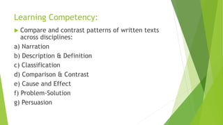 week 1- patterns of written text across discipline.pptx