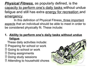 Week 1-physical fitness.pptx.Grade 8 MAPEH- Physical Education | PPTX