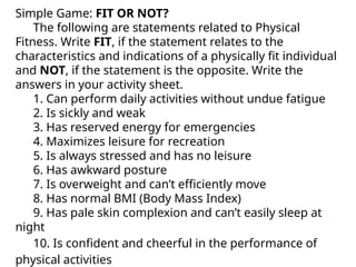 Week 1-physical fitness.pptx.Grade 8 MAPEH- Physical Education | PPTX