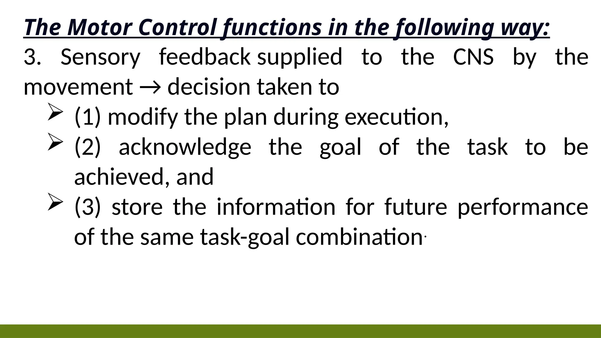 COURSE TITLE: APPLIED MOTOR CONTROL AND LEARNING OF EXERCISE, SPORTS ...