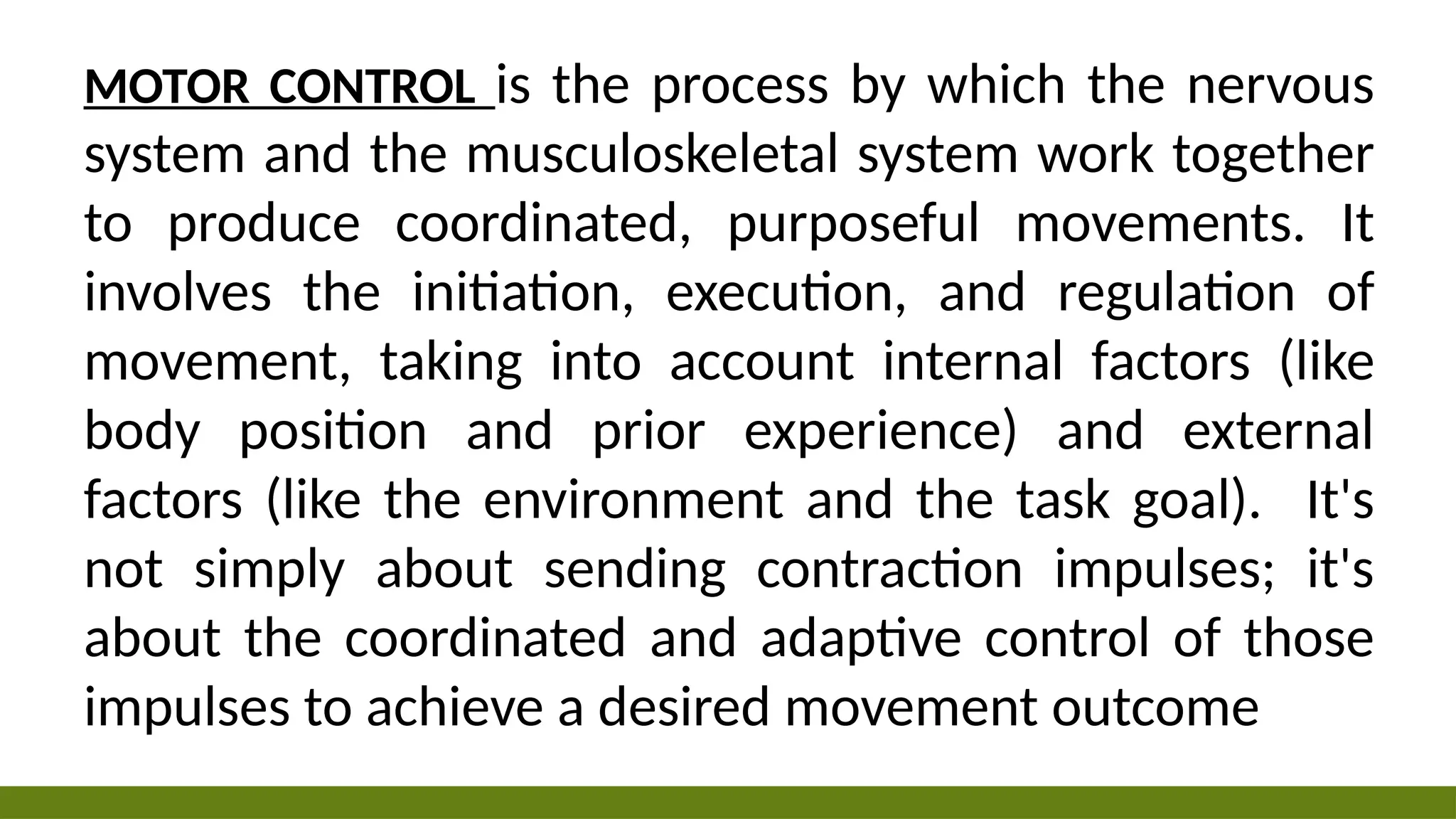 COURSE TITLE: APPLIED MOTOR CONTROL AND LEARNING OF EXERCISE, SPORTS ...
