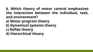 COURSE TITLE: APPLIED MOTOR CONTROL AND LEARNING OF EXERCISE, SPORTS ...