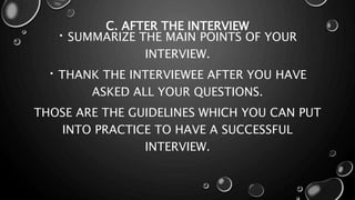 Using Effectives in Conducting an Interview | PPT