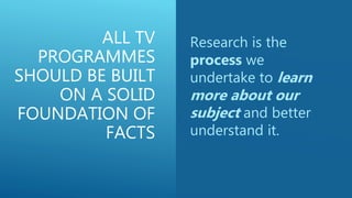 Research - TV studio project week1 | PPTX | Video Production | Content ...