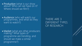 Research - TV studio project week1 | PPTX | Video Production | Content ...