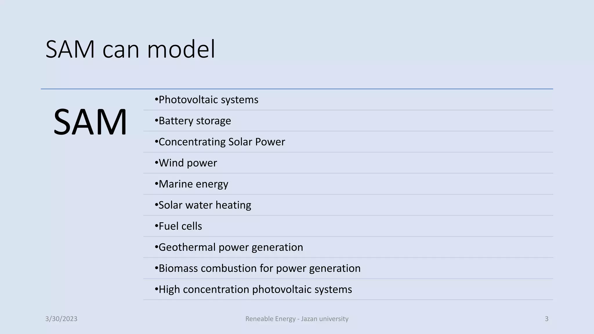 SAM renewable energy software - (system advisor model) | PPTX