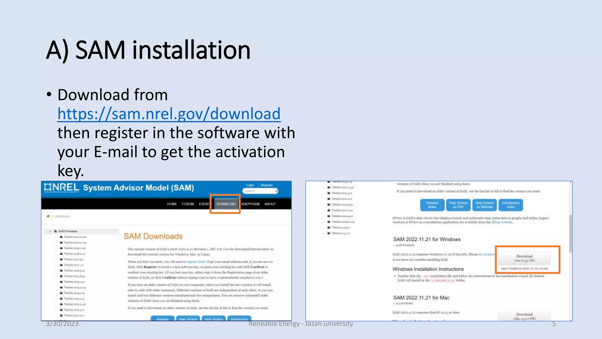 SAM renewable energy software - (system advisor model) | PPTX