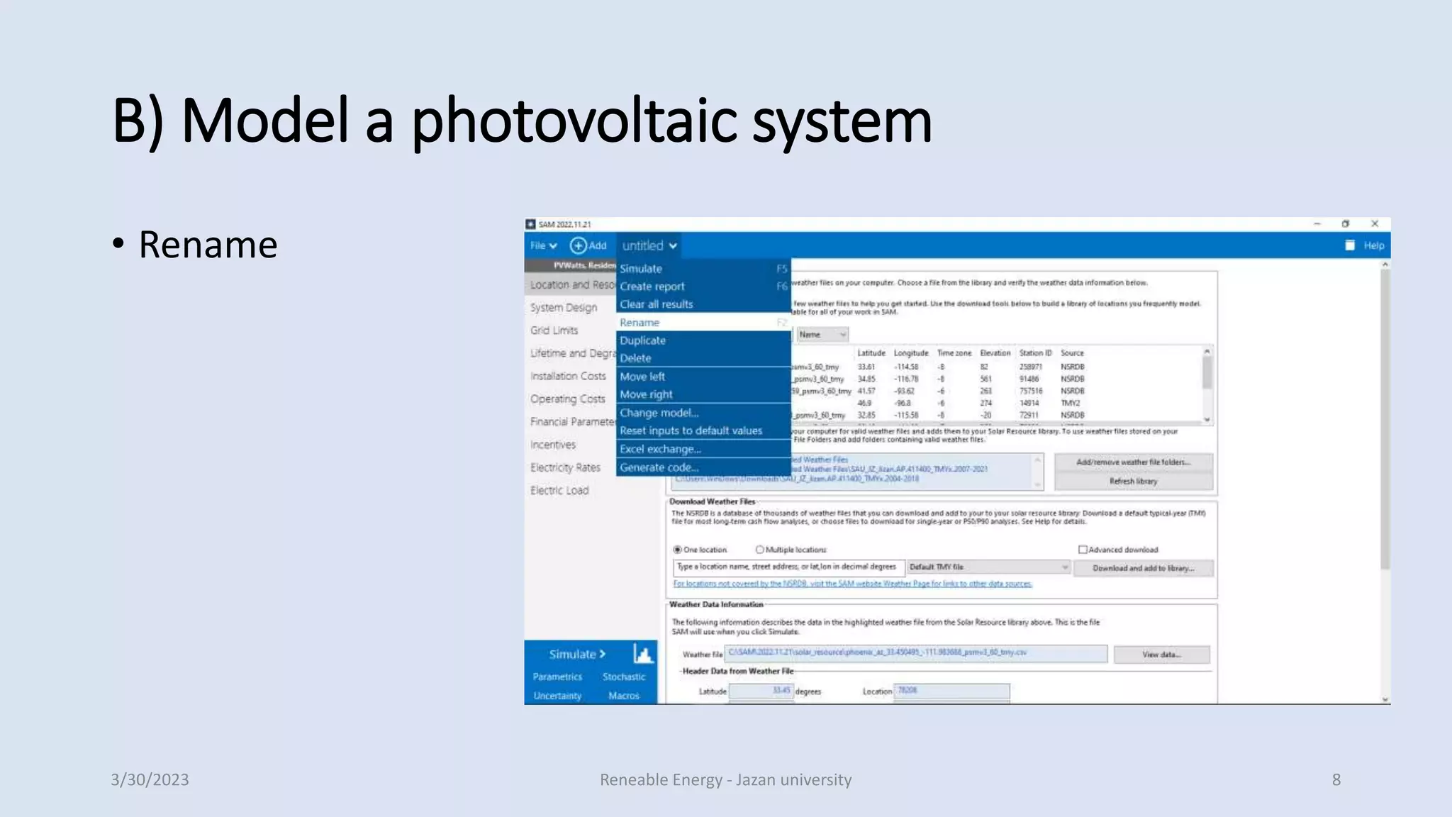 SAM renewable energy software - (system advisor model) | PPTX