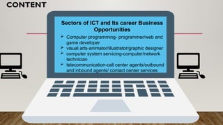 GRADE 7 ICT- Week 1-Sectors of ICT and Its career Business ...