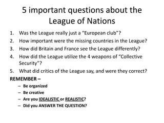 Week 1 - Setting Up the League of Nations | PPTX