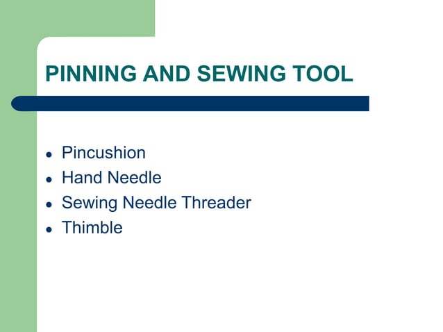 Week 1-Sewing Tools and Equipment-g8.pptx | Needlework | Arts and Crafts