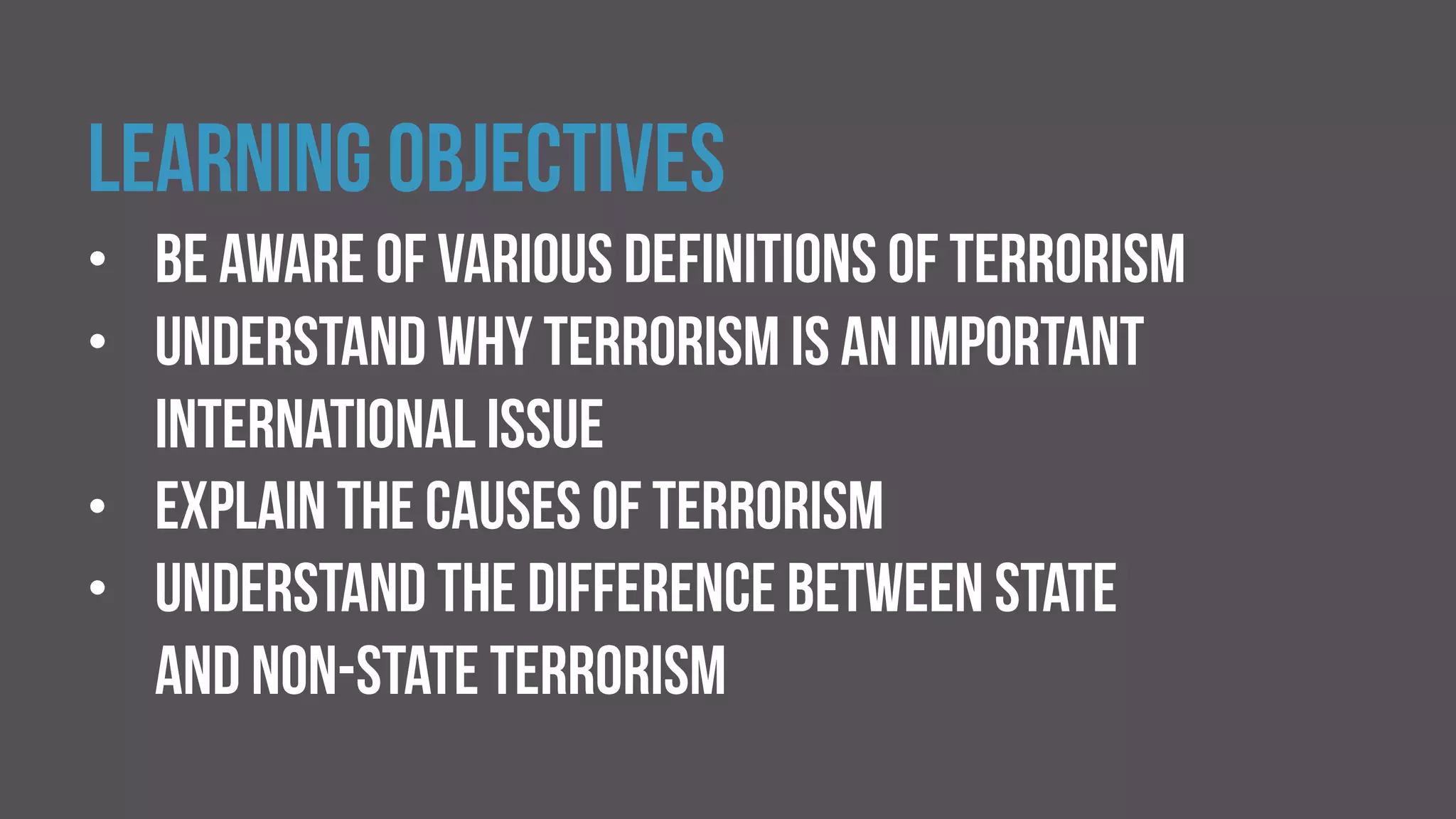 Week 1: What is terrorism? | PDF