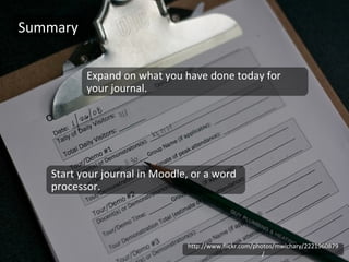 Week 1 - Writing A Journal | PPT | Desktop Publishing | Computer ...