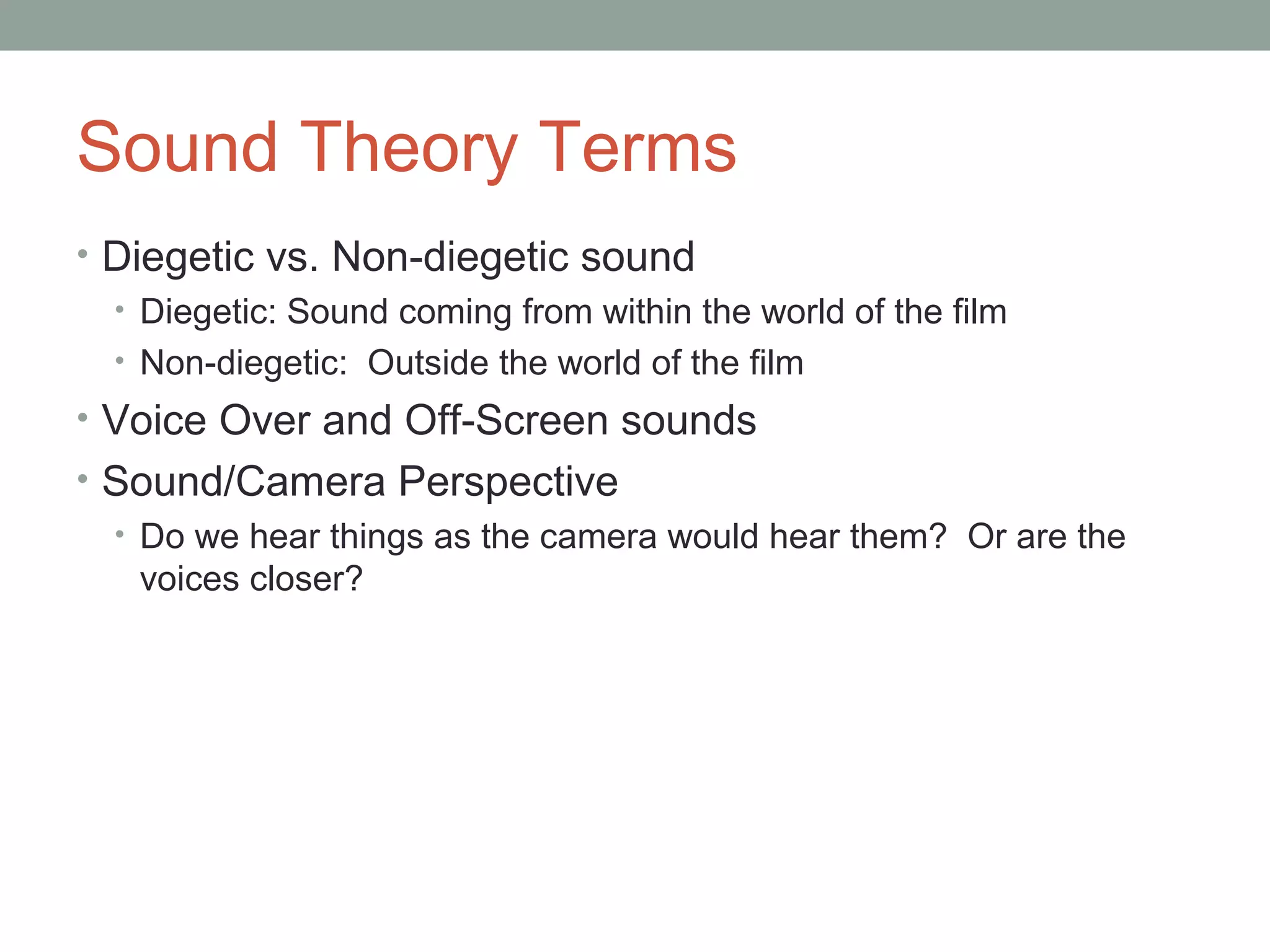 Intro to Film: Sound and Music | PPT