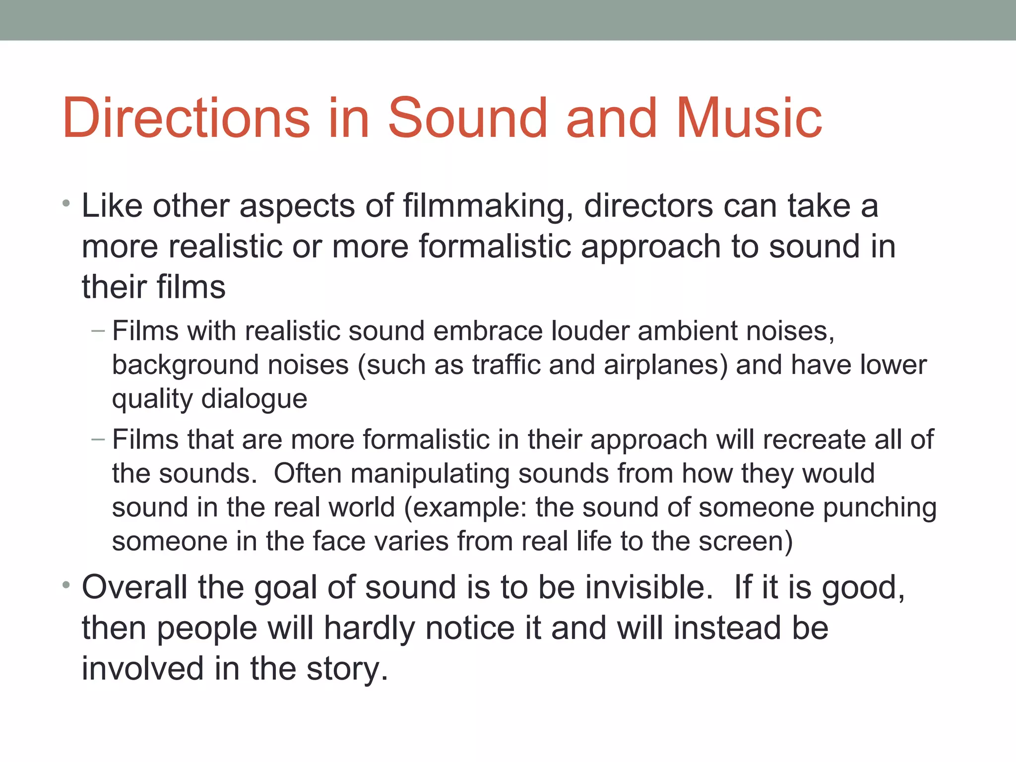 Intro to Film: Sound and Music | PPT