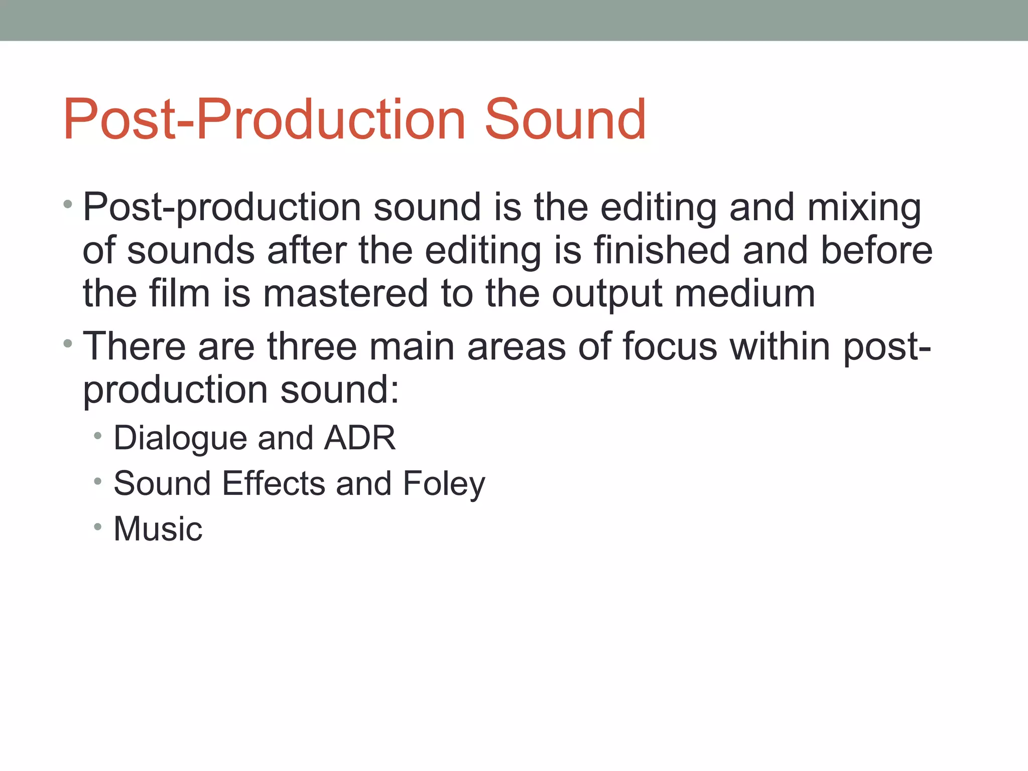 Intro to Film: Sound and Music | PPT