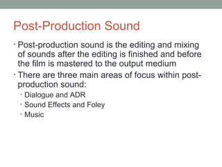 Intro to Film: Sound and Music | PPT