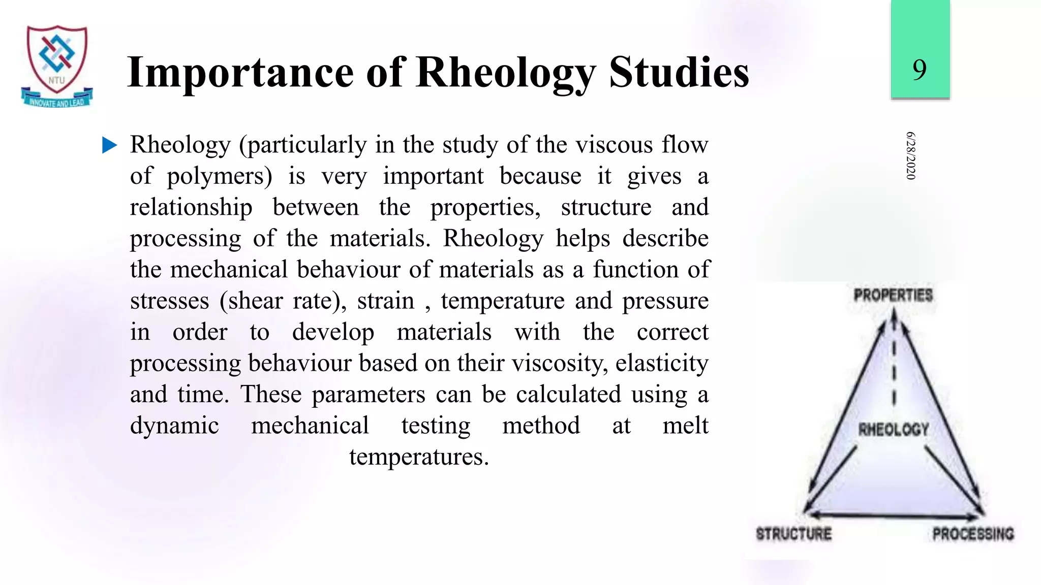 Polymer Rheology(Properties study of polymer) | PPTX