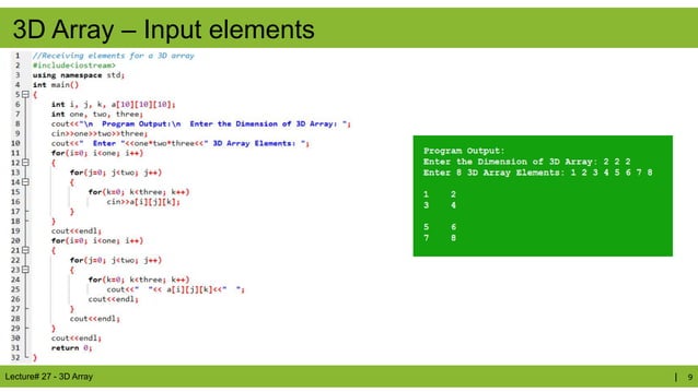 Week 10 - Lecture 27 - 3D Arrays.pptx