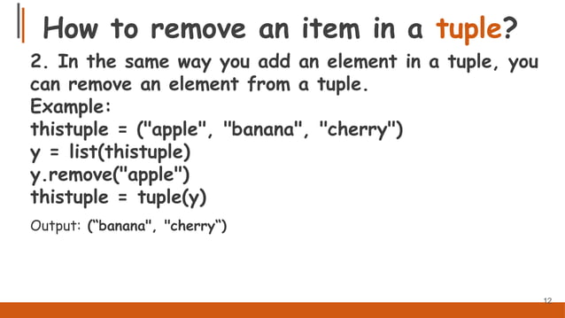 Tuples in python better understanding with slides | PPTX