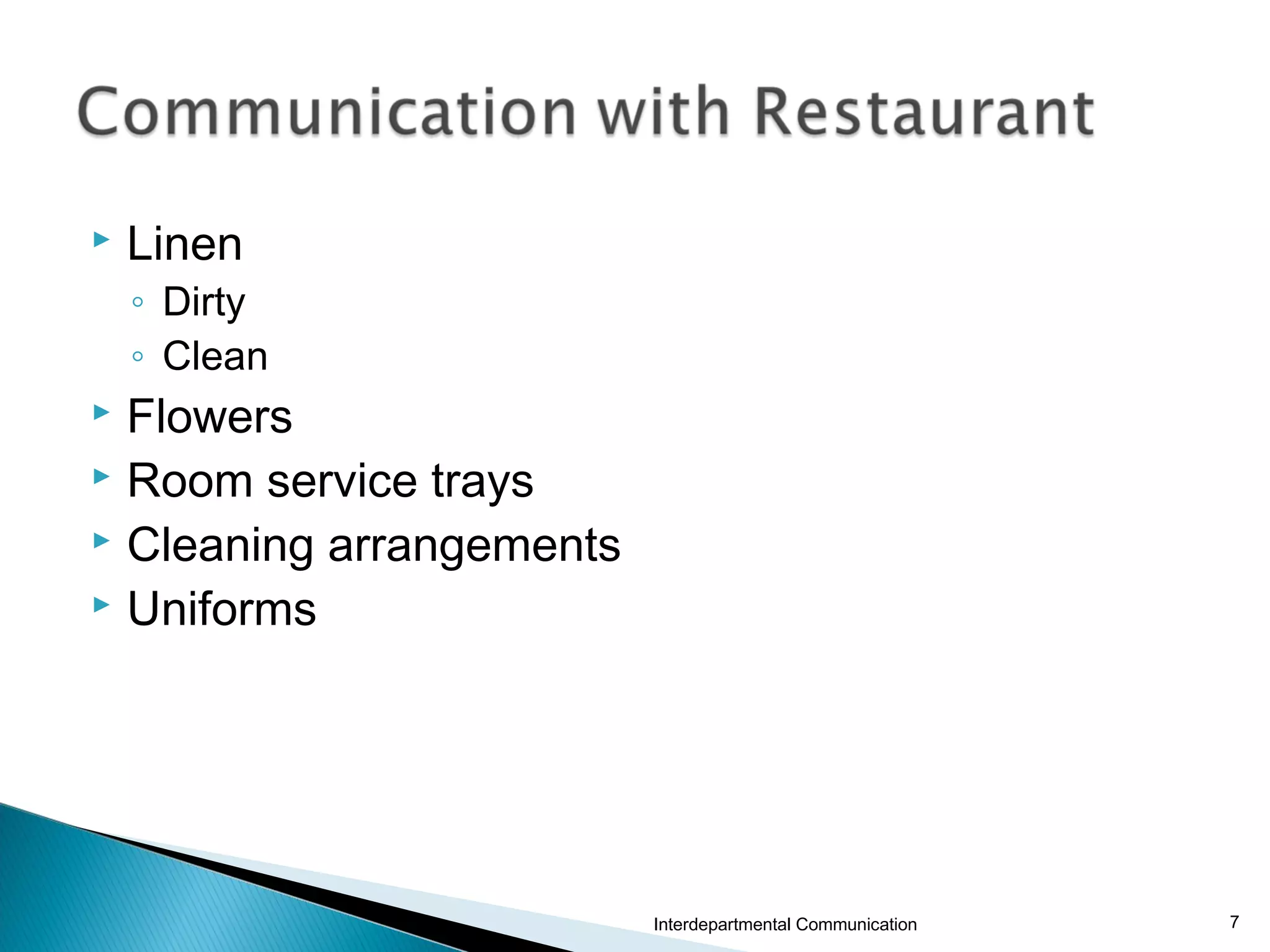 Communication with housekeeping | PPT