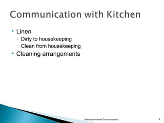Communication with housekeeping | PPT