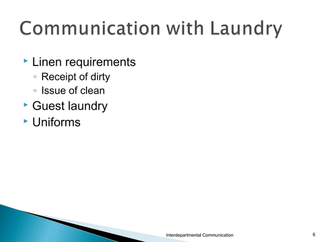 Communication with housekeeping | PPT
