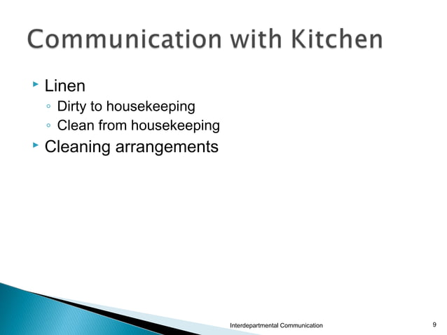 Communication with housekeeping | PPT