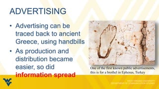 WVU COM 105 - Chapter 10 (Advertising) | PPT