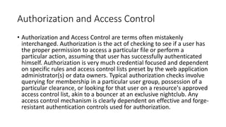information security(authentication application, Authentication and Access Control and ACLs ) | PPT